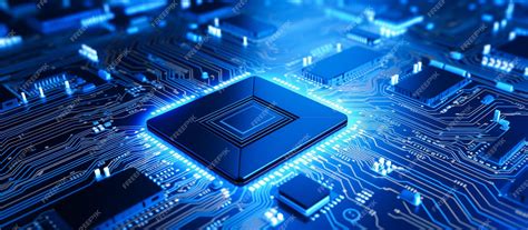 Premium Photo Microchip Semiconductor Technology Futuristic Background