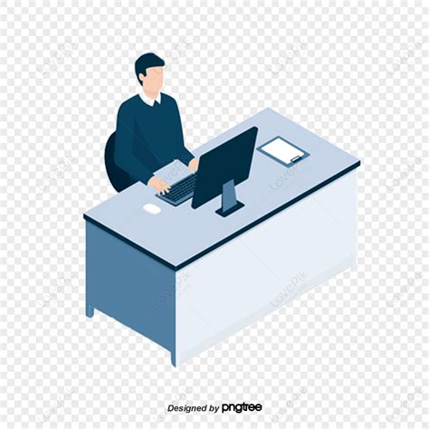 만화는 사무실 책상 일러스트 앞에서 열심히 일하는 남성레지스터카운터 Png 일러스트 무료 다운로드 Lovepik