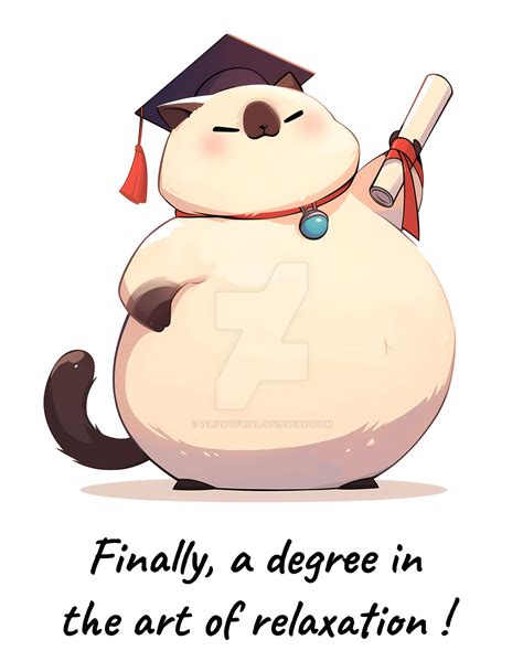Fat Siamese Cat Graduate By Veliartificial On Deviantart