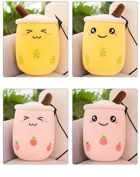 Soft Bubble Boba Peluches Boba Tea Plushie Toy Cup Plush Pillow Milk Tea Pearl Popping Stuffed