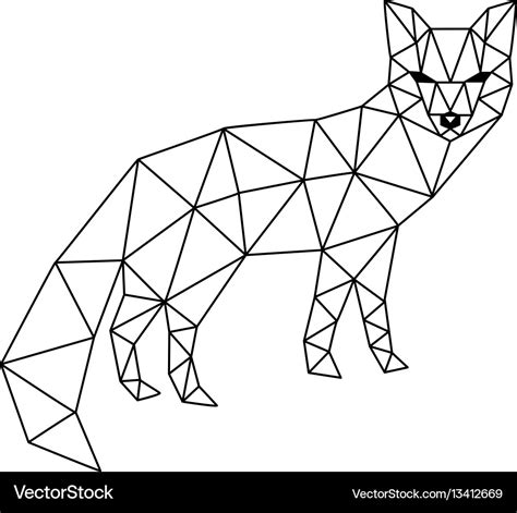 Polygonal Fox Royalty Free Vector Image Vectorstock