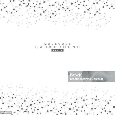 분자 구조 및 통신 Dna 원자 신경 디자인에 대 한 과학적인 개념입니다 점으로 연결 된 라인입니다 의료 기술 화학 과학 배경입니다 벡터 일러스트입니다 Rna에 대한 스톡