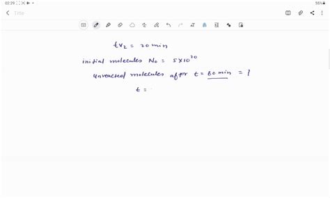 Solved A First Order Reaction Initially Contains 2 10 X 10 Molecules