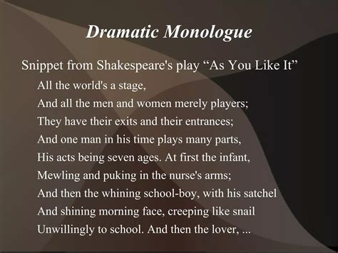 Narrative And Dramatic Poetry Monologue Odp