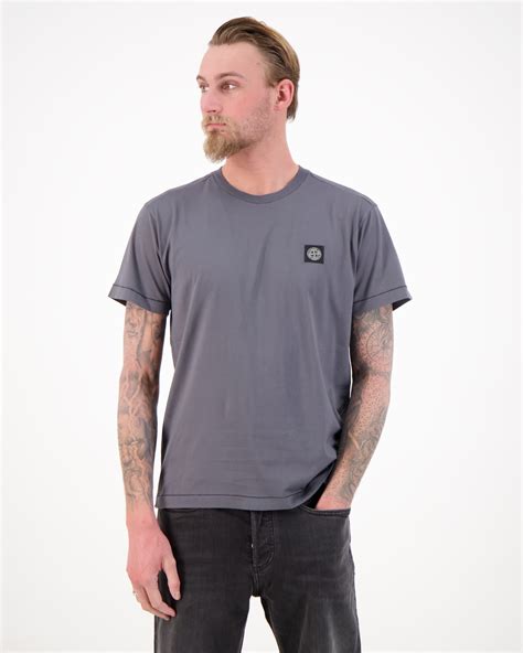 Stone Island 2100027 602 Cotton Jersey T Shirt Blue Grey Beachim
