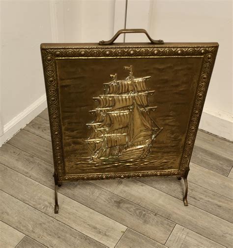 Antiques Atlas A Large Brass Fire Screen With The Cutty Sark