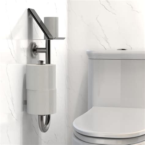 Safetybeauty 3 In 1 Stainless Steel Double Toilet Paper Holder With