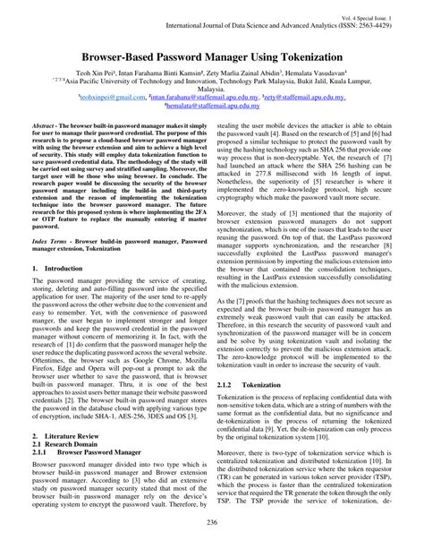 Pdf Browser Based Password Manager Using Tokenization