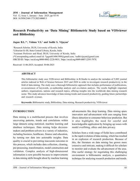 Pdf Research Productivity On ‘data Mining Bibliometric Study Based