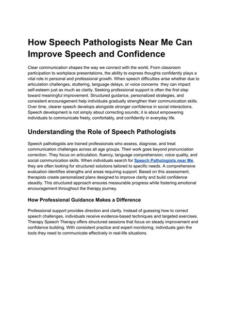 Ppt How Speech Pathologists Near Me Can Improve Speech And Confidence