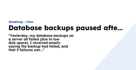 Database Backups Paused After Only Failure Ploi Roadmap
