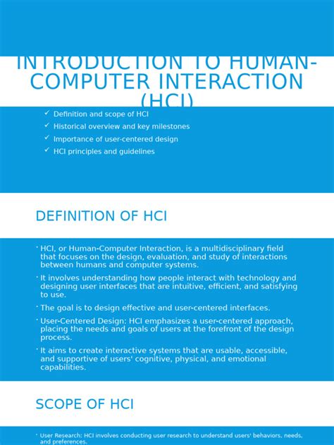 Introduction To Human Computer Interaction Hci Pdf Humancomputer