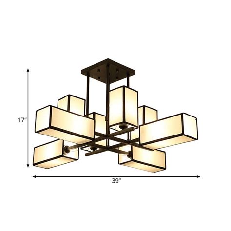 Classic Semi Flush Mount Ceiling Lighting Rectangle Shape With 810