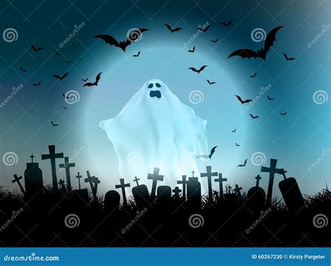 Halloween Ghost Landscape Stock Vector Illustration Of Fall 60267230