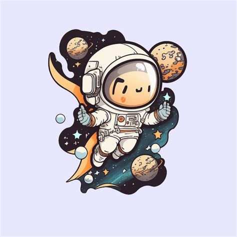 우주 비행사 아이콘 행성 프리미엄 Ai 생성 벡터