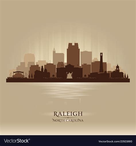 Raleigh North Carolina City Skyline Silhouette Vector Image