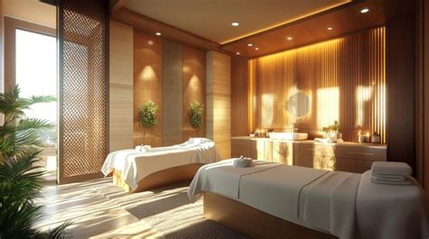 Luxury Spa Massage Room Interior Premium Ai Generated Image
