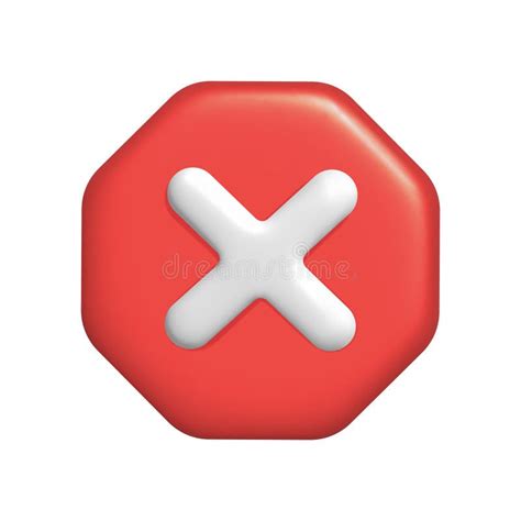 3d Rendering Of Red Cross Vector Illustration Of Right And Wrong Button Stock Illustration