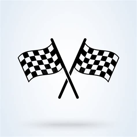 Checkered Racing Flag Sign Icon Or Logo Chequered Flag Concept