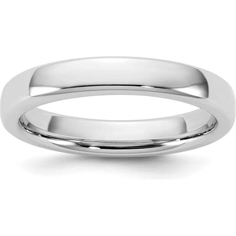 14k White Gold 35mm European Comfort Fit Domed Wedding Band Ring Si