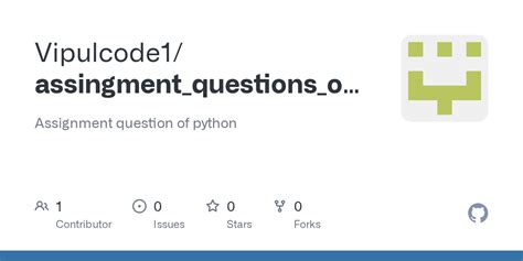 Github Vipulcode1assingmentquestionsofpython Assignment Question
