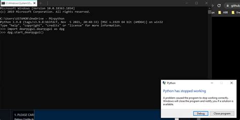 Crash Access Violation When Running Dearpygui 102 · Issue 1402