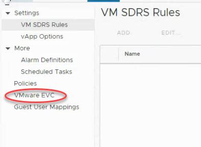VMWare Per VM EVC Option Missing Lone Wolf Networks