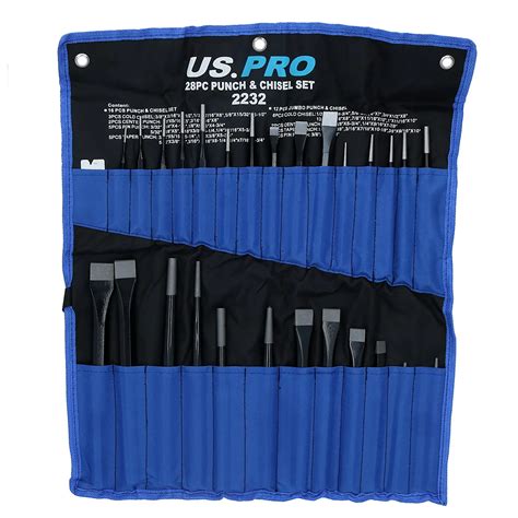 Punch And Chisel Set Taper Pin Centre Cold Chisel 28pc Set