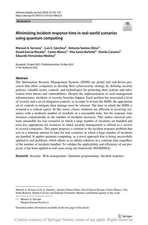 pdf minimizing incident response time in real world scenarios using