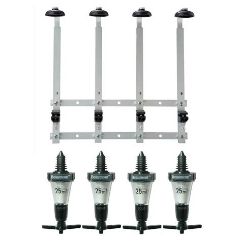 Beaumont 4x 25ml Solo Bar Optic Spirit Measure And Cazaar