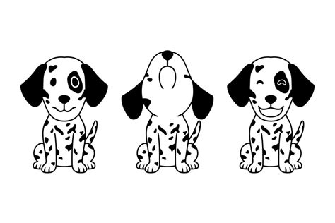 Conjunto De Dibujos Animados Personaje Linda Dálmata Perro 47408719