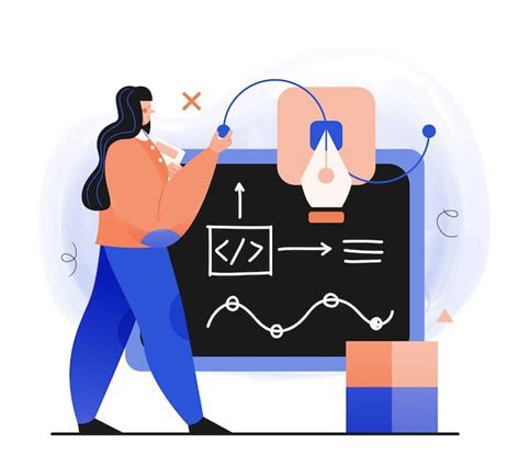 Premium Vector Creative Process Concept With Female Developer