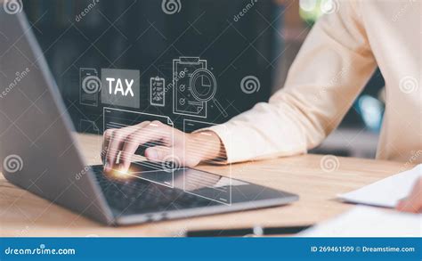 Business People Planning Annual Tax Deduction Tax Rate Calculation