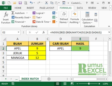 Cara Menggunakan Fungsi Match Dan Index Di Excel Sumber