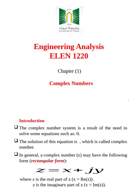 1 1 Complex Numbers Pdf Complex Number Mathematical Concepts
