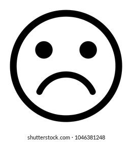 Stock Vektor „sad Face Line Emoji Emoticons App Bez Autorských