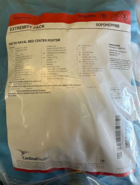 New Cardinal Health Sopdheppmb Cardinal Health Presource Extremity Pack
