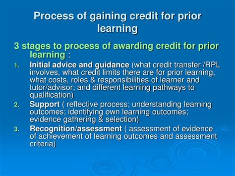 Ppt Learning Outcomes Recognising Prior Learning Powerpoint