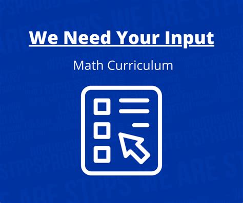 We Need Your Input Math Curriculum Featured News And All News
