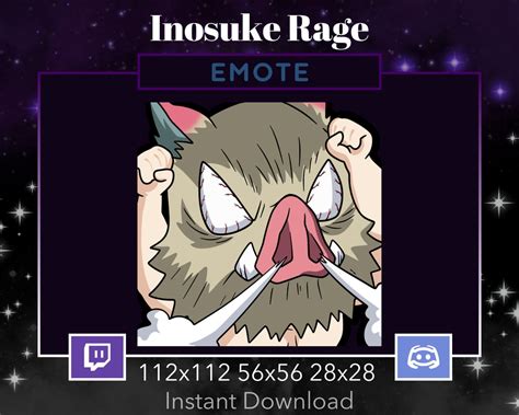 Demon Anime Inosuke Blink Flex Rage Pack Bundle Emote Twitch Stream