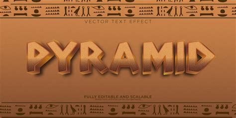 Premium Vector Pyramid Text Effect Editable Hieroglyph And Egypt Text Style