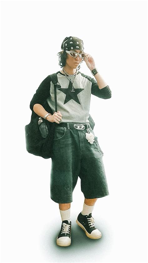 Jorts Outfit ★ Y2k Outfits Men Street Fashion Men Streetwear Cool