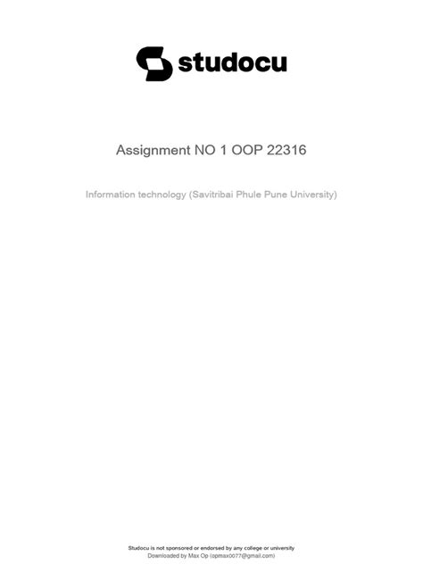 Assignment No 1 Oop 22316 Pdf