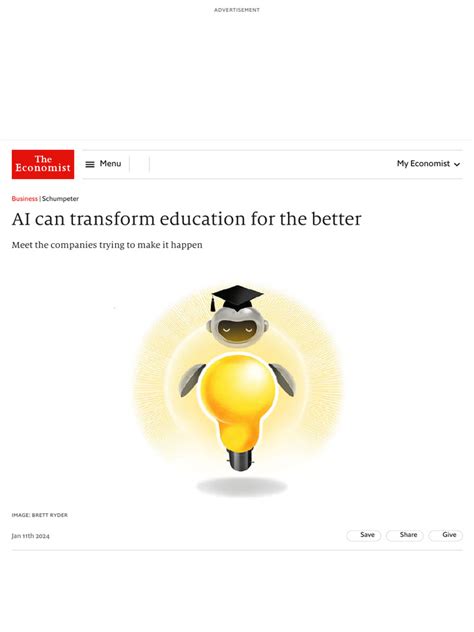 Ai Can Transform Education For The Better Pdf The Economist Artificial Intelligence