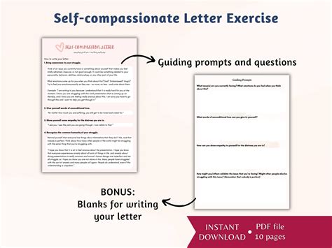 Self Compassion Worksheet Self Compassion Letter Self Compassion