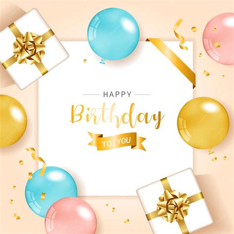 Premium Vector Happy Birthday Congratulations Banner Design With