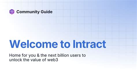 Welcome To Intract Product Guide Community Guide