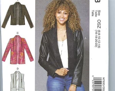Uncut Mccalls Sew Sewing Pattern Misses Lined Vest And Jackets Mccalls