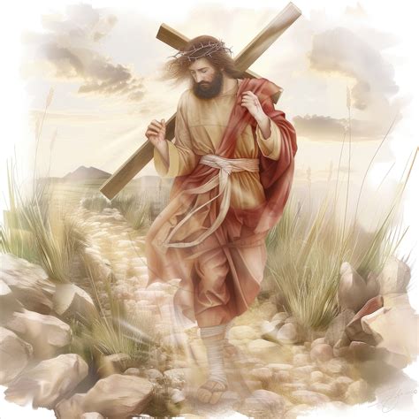 9 Jesus Christ Carrying Cross Clipart Ressurection Clipart Watercolor