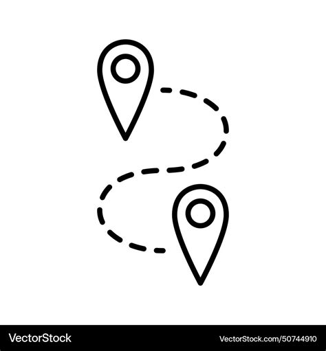 Map Distance Measuring Icon Marker Pointer Vector Image